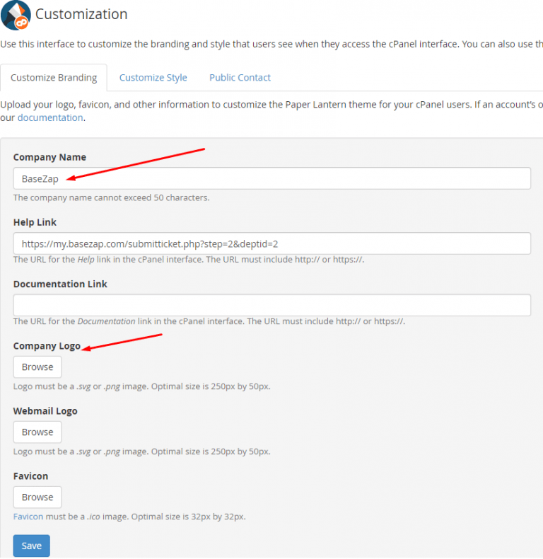 Add your Company Branding or custom logo to cPanel and phpMyAdmin | BaseZap