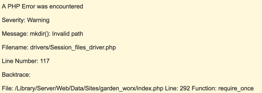 mkdir(): Invalid sess_save_path Codeigniter on DirectAdmin | BaseZap