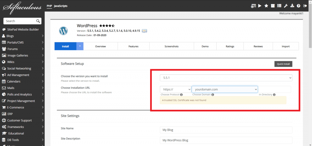How to Install Wordpress in DirectAdmin using Softaculous | BaseZap