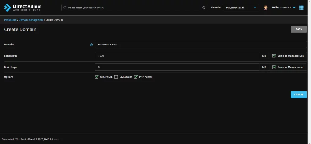 How to add domain to DirectAdmin panel | BaseZap