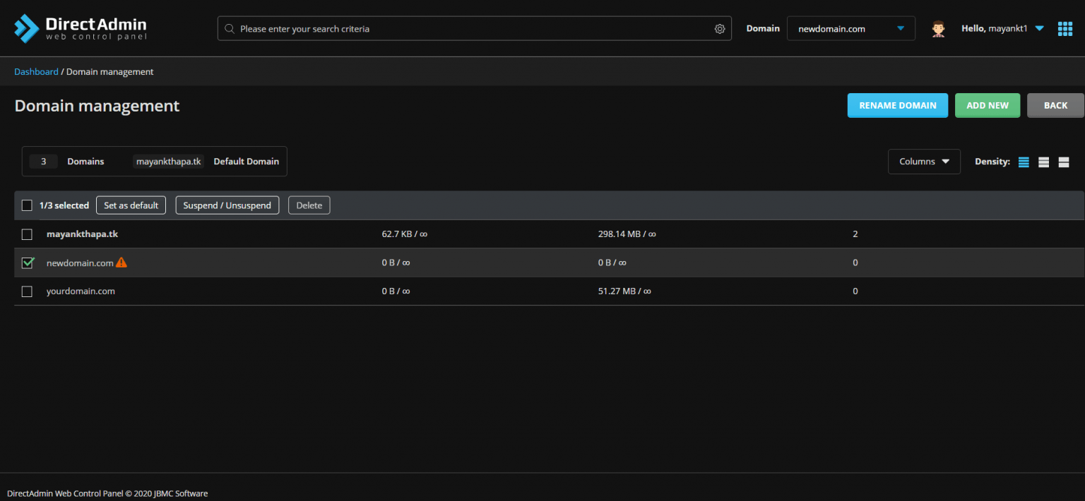 How to add domain to DirectAdmin panel | BaseZap